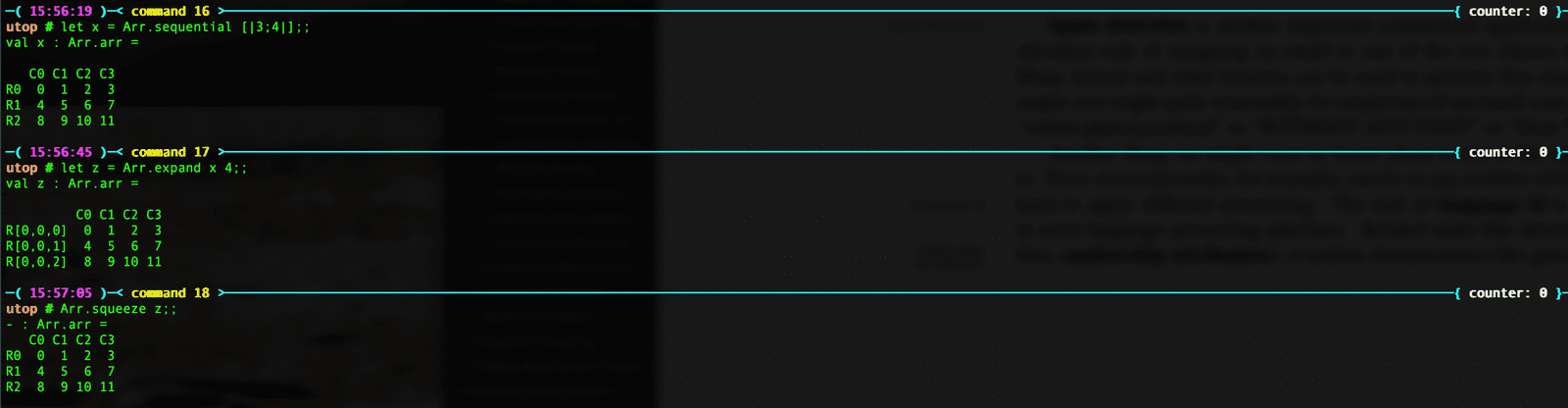 Using OCaml for Scientific Computing -- 2. Ndarray - Fang's Notebook