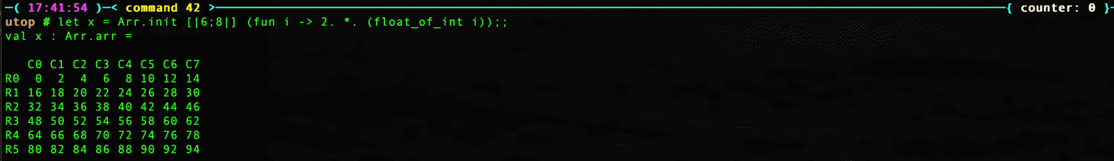 Using OCaml for Scientific Computing -- 2. Ndarray - Fang's Notebook